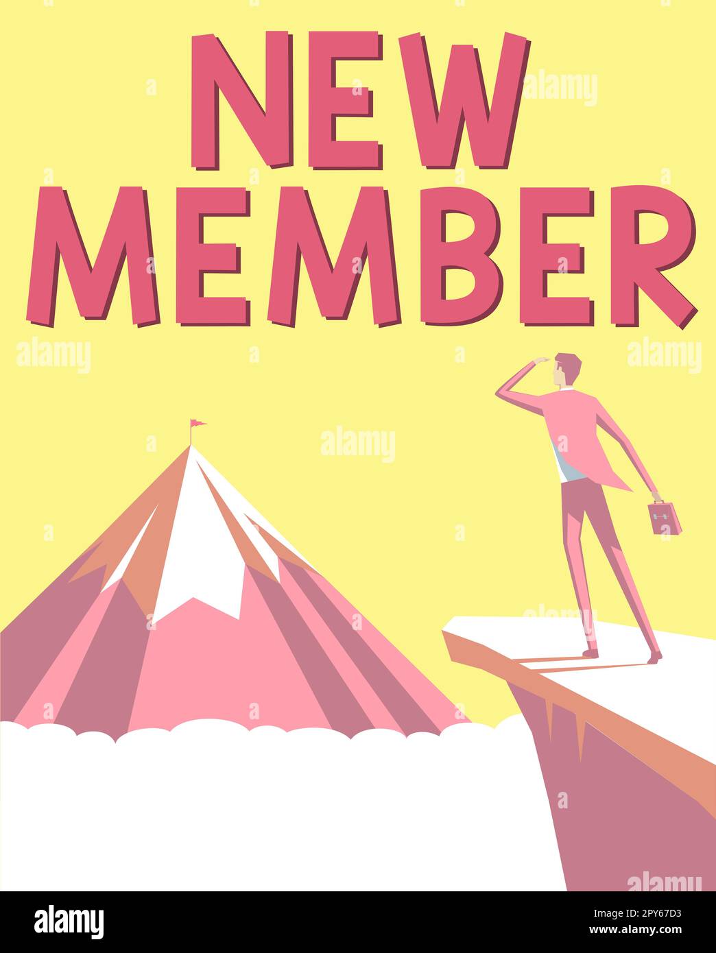 Sign displaying New Member. Word Written on recruiting employee to ...