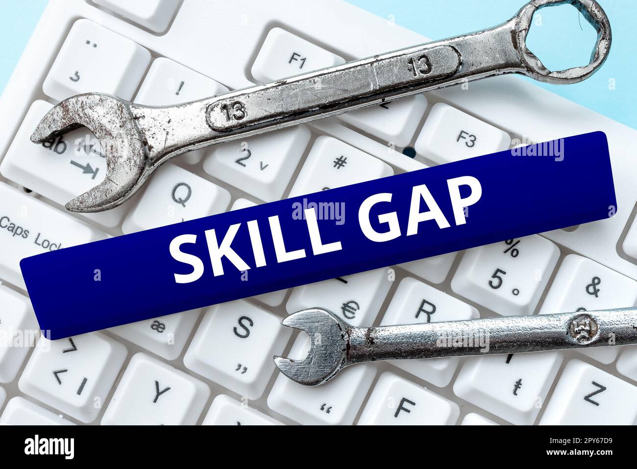 Text sign showing Skill Gap. Business showcase Refering to a person's ...