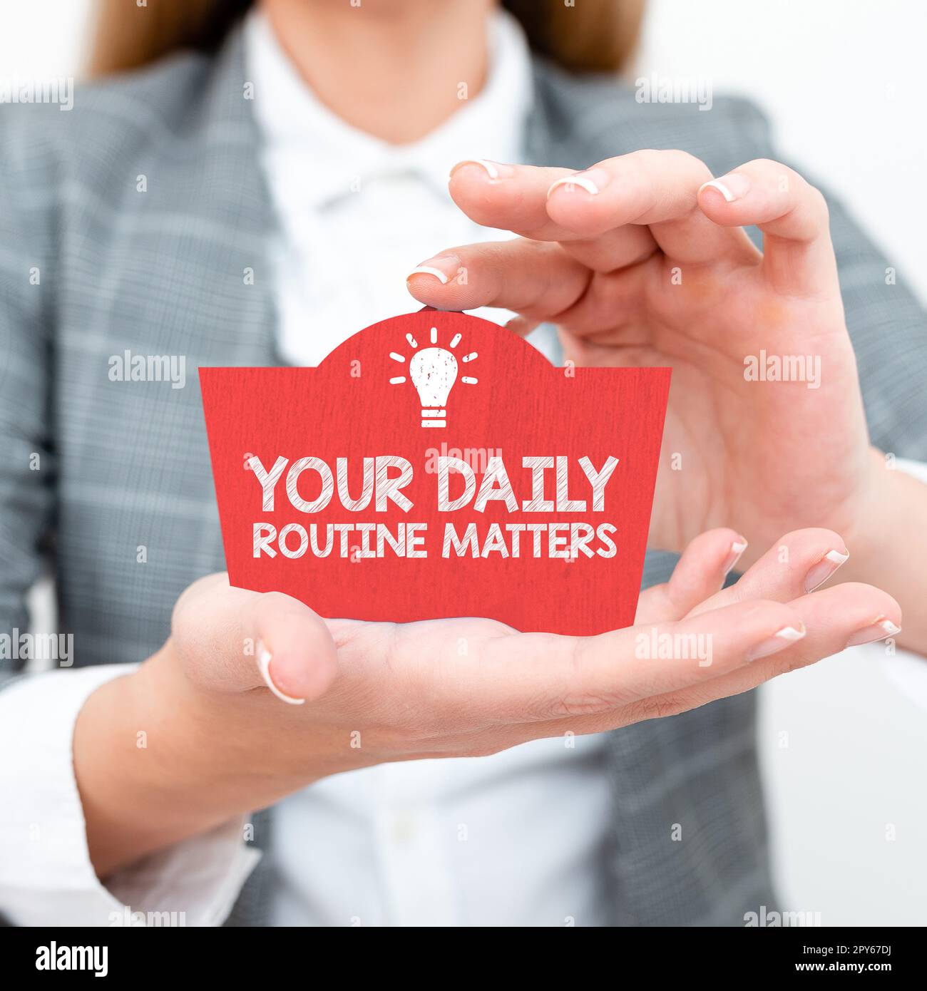 Hand writing sign Your Daily Routine Matters. Business approach Have ...