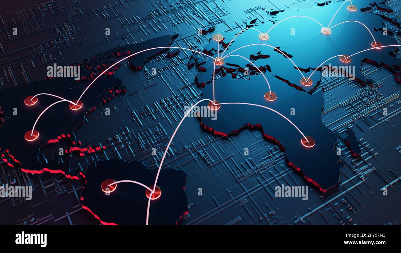 Global connection concept. Planet earth network sphere. 3d rendering ...