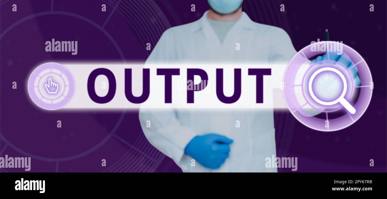 Conceptual display Output. Conceptual photo the final result of ...