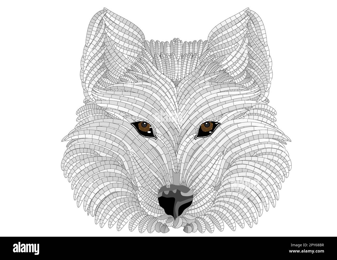 wolf vector illustration isolated on white background Stock Photo - Alamy