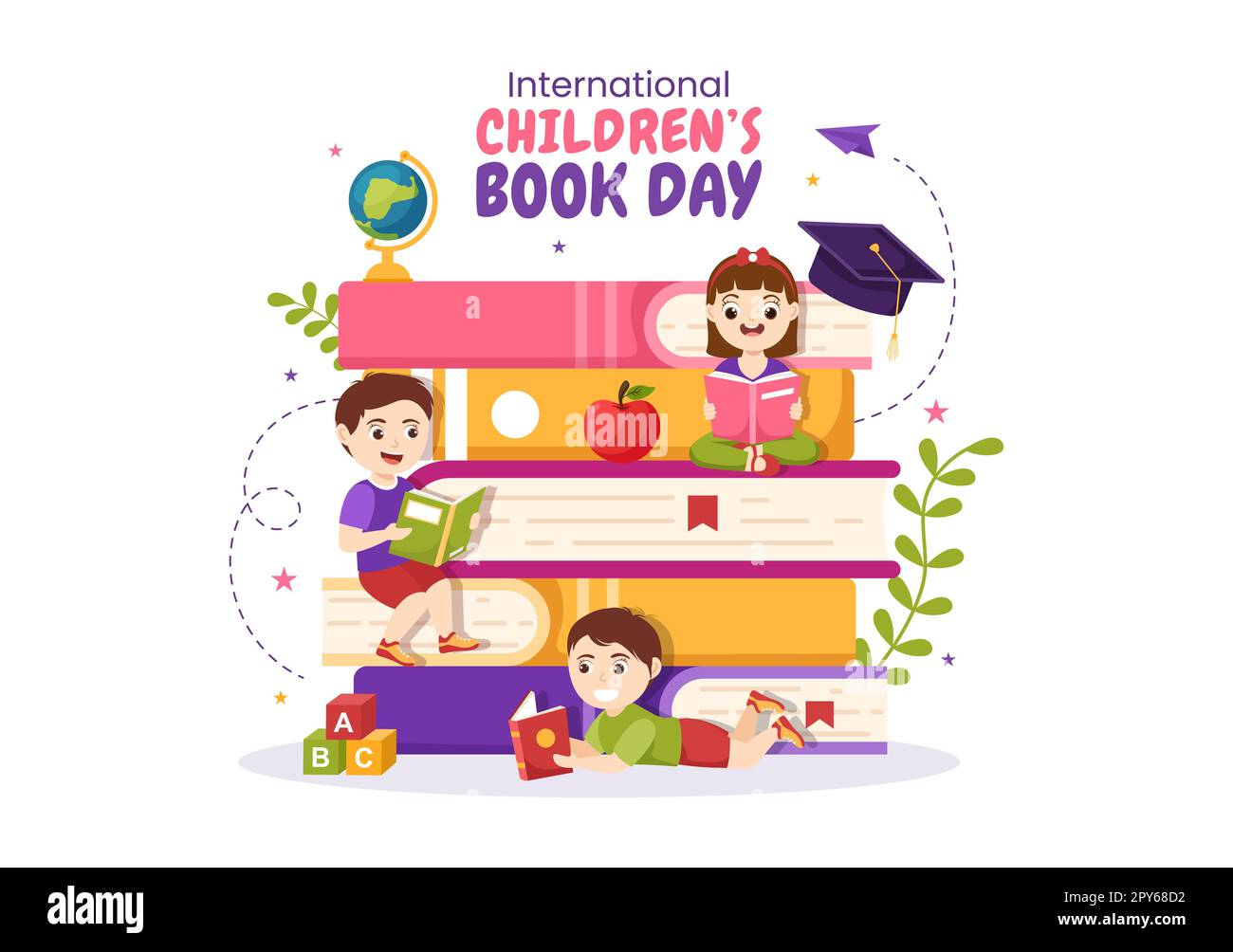 International Children's Book Day on April 2 Illustration with Kids ...