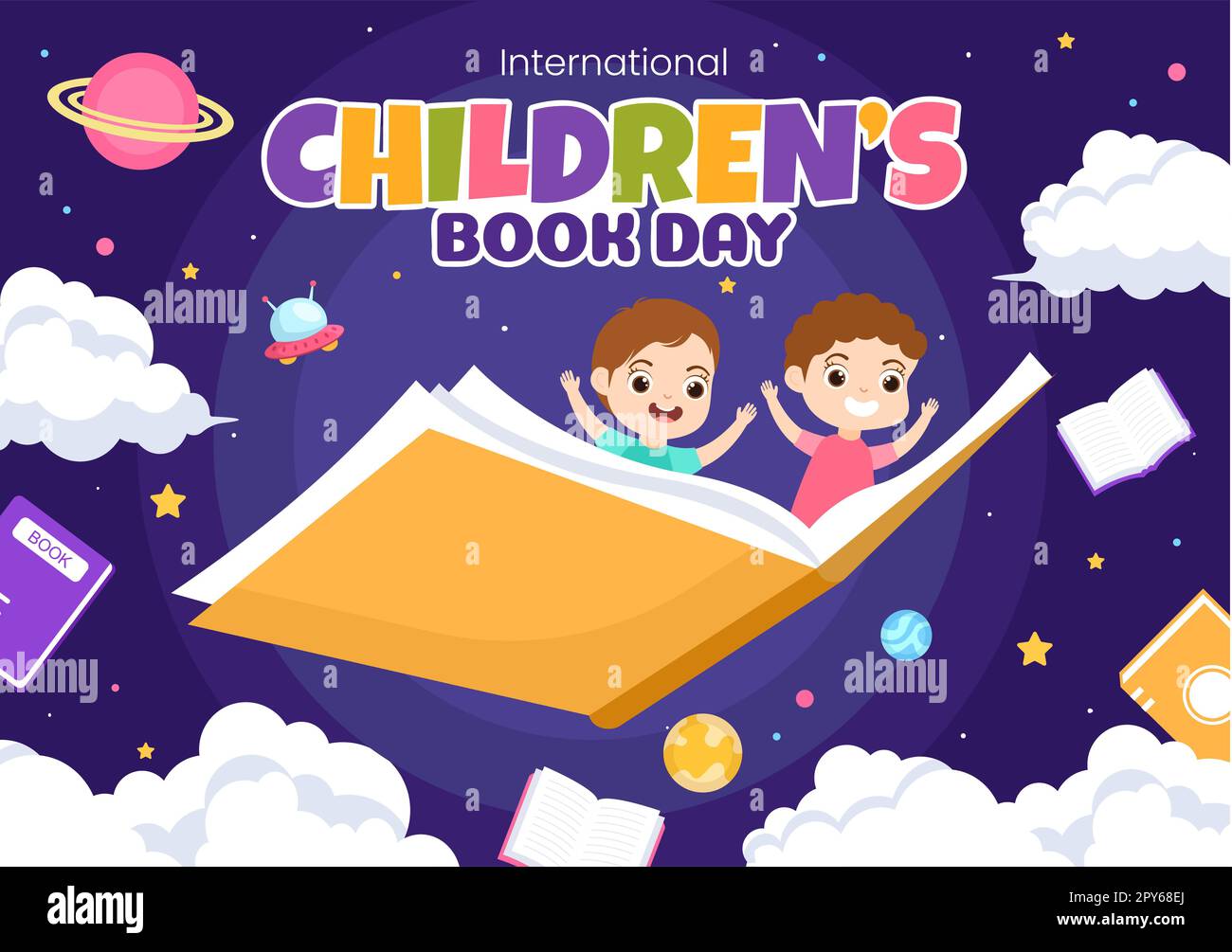 International Children's Book Day on April 2 Illustration with Kids ...