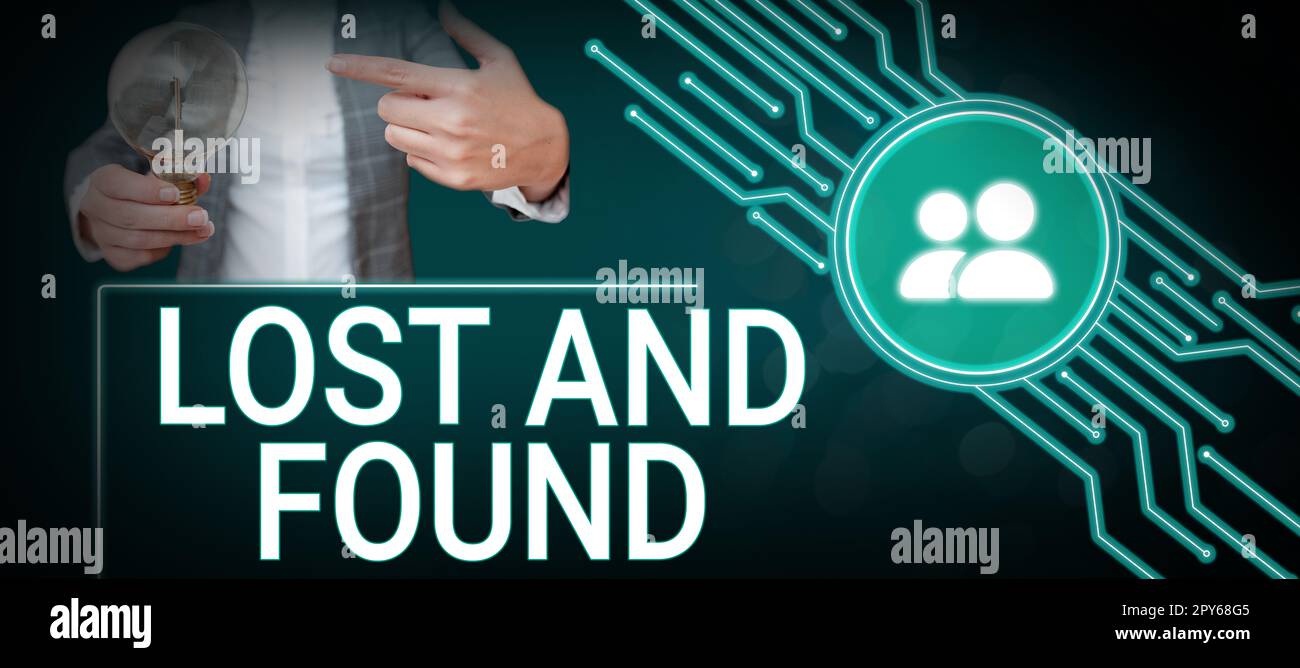 Writing displaying text Lost And Found. Internet Concept Place where ...