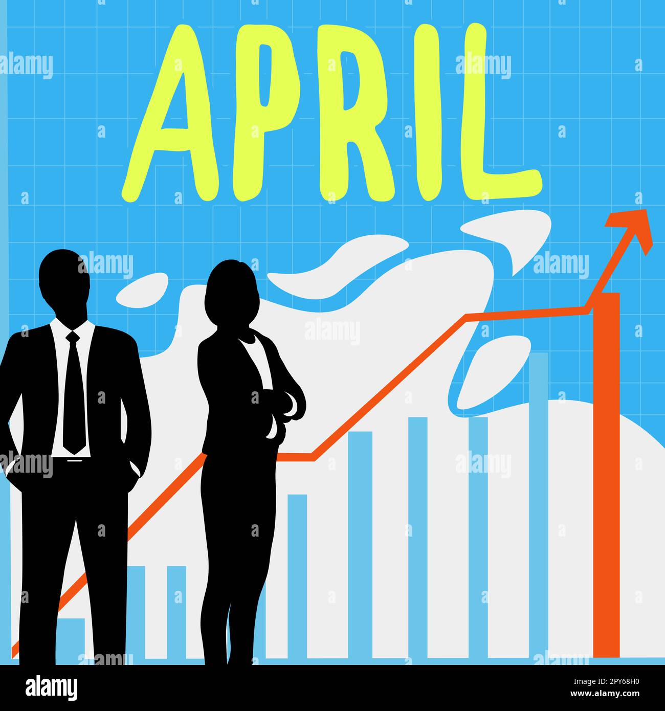 Handwriting text April. Internet Concept Opening buds of the flowers of ...