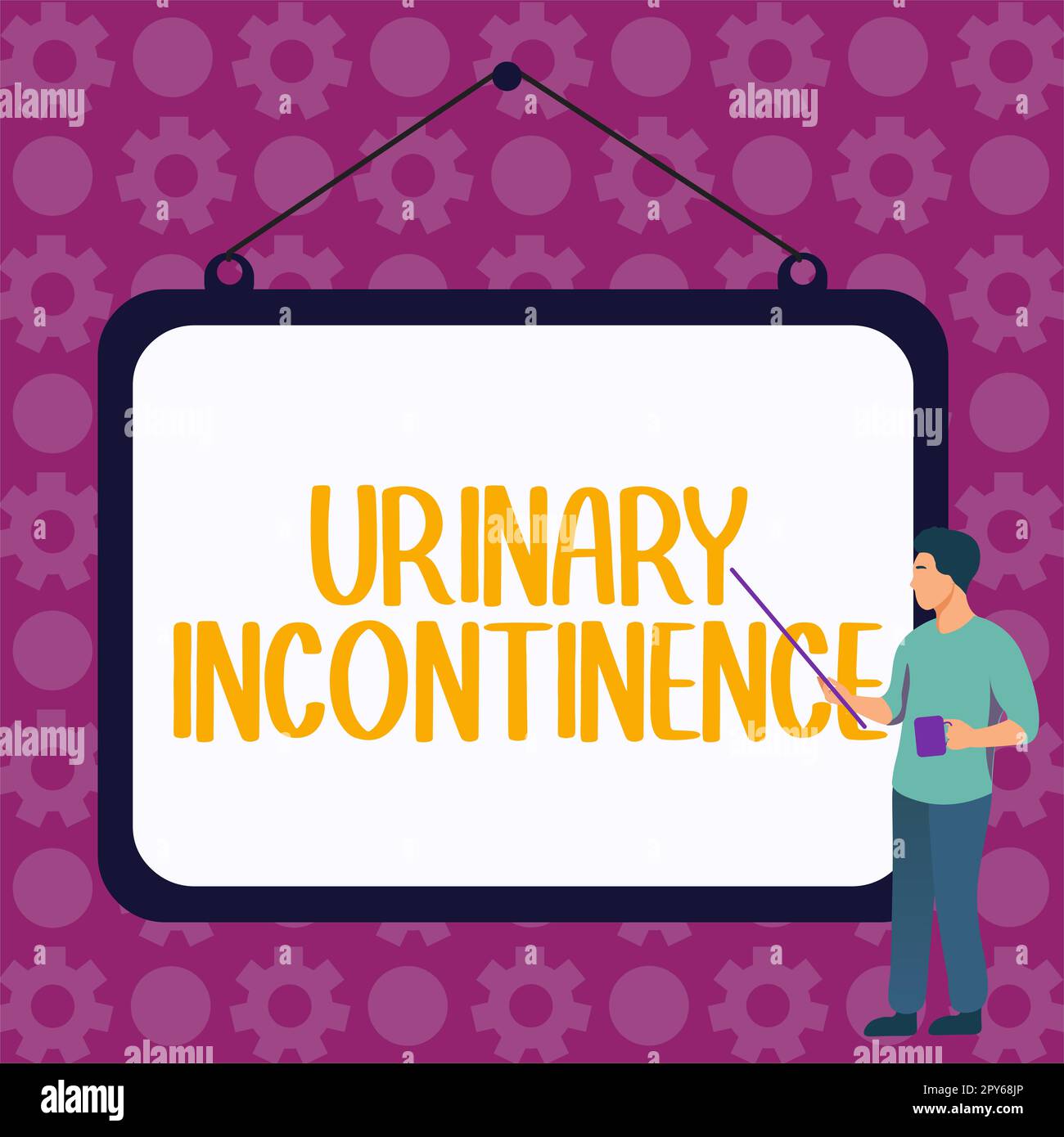 Text Sign Showing Urinary Incontinence Word For Uncontrolled Leakage Of Urine Loss Of Bladder