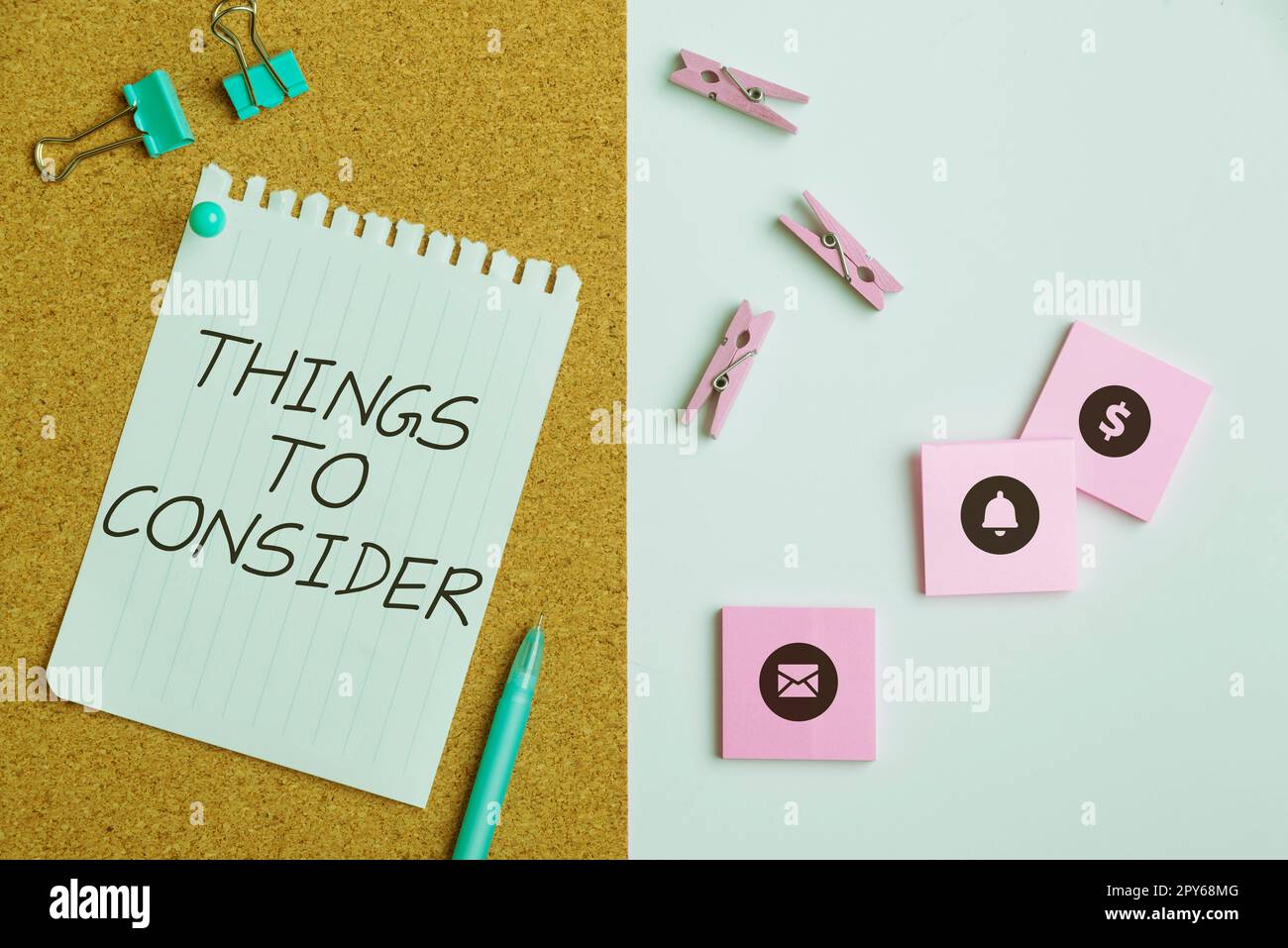 Conceptual caption Things To Consider. Business overview list to check ...