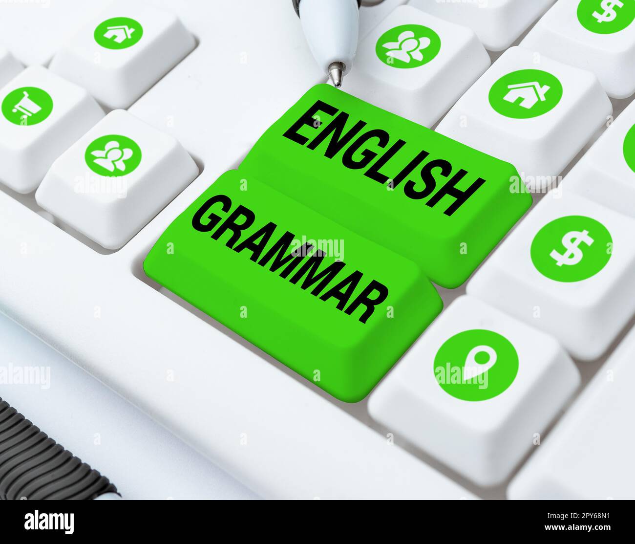 Sign displaying English Grammar. Word Written on courses cover all ...