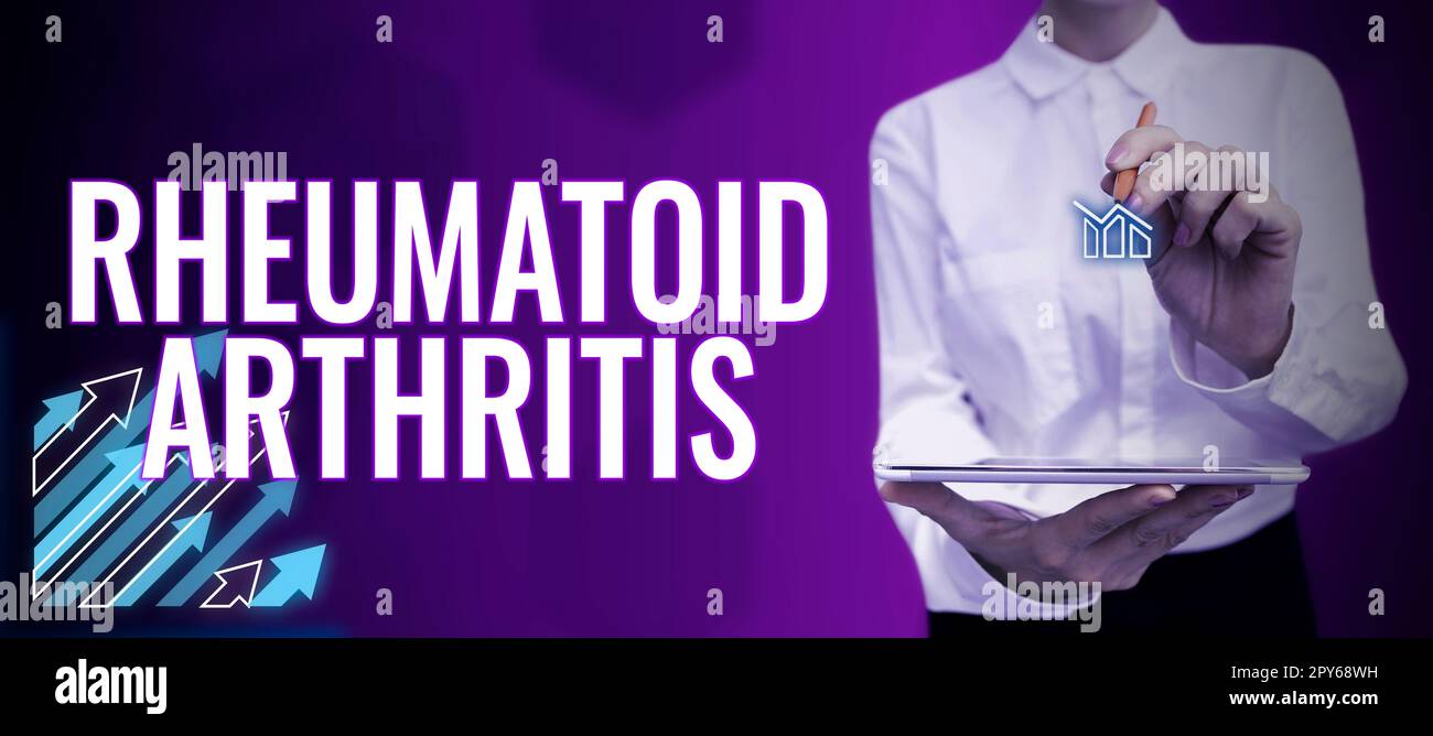 Text sign showing Rheumatoid Arthritis. Internet Concept autoimmune ...