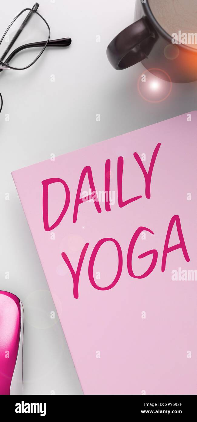 Writing displaying text Daily Yoga. Word Written on series of Yoga ...