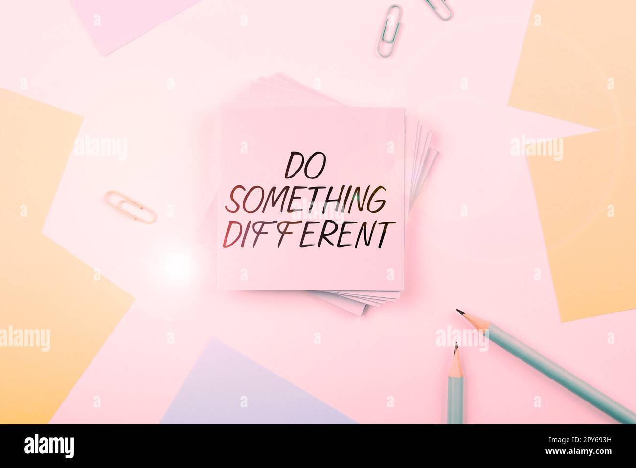Conceptual caption Do Something Different. Business concept be unique ...