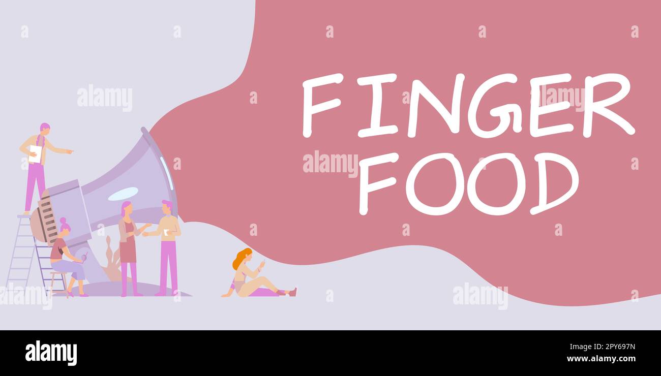 Writing displaying text Finger Food. Business showcase products and ...
