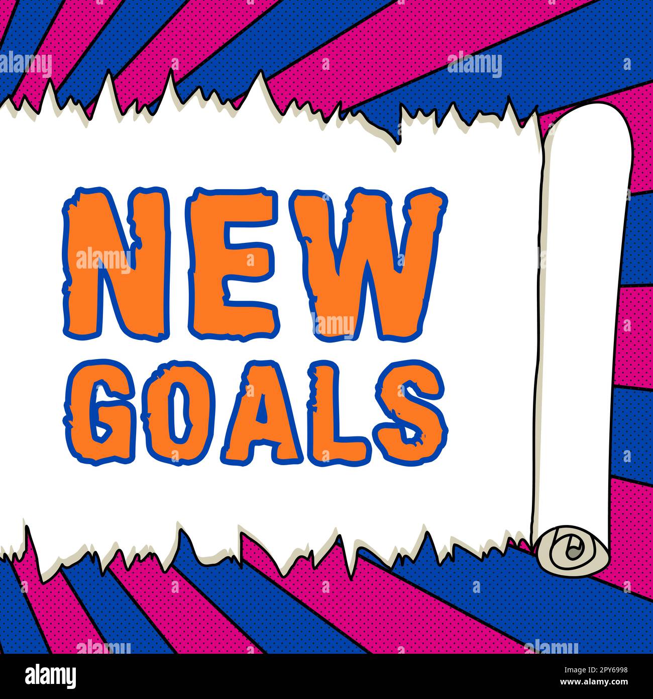 Hand writing sign New Goals. Word Written on a list of clearly-defined ...