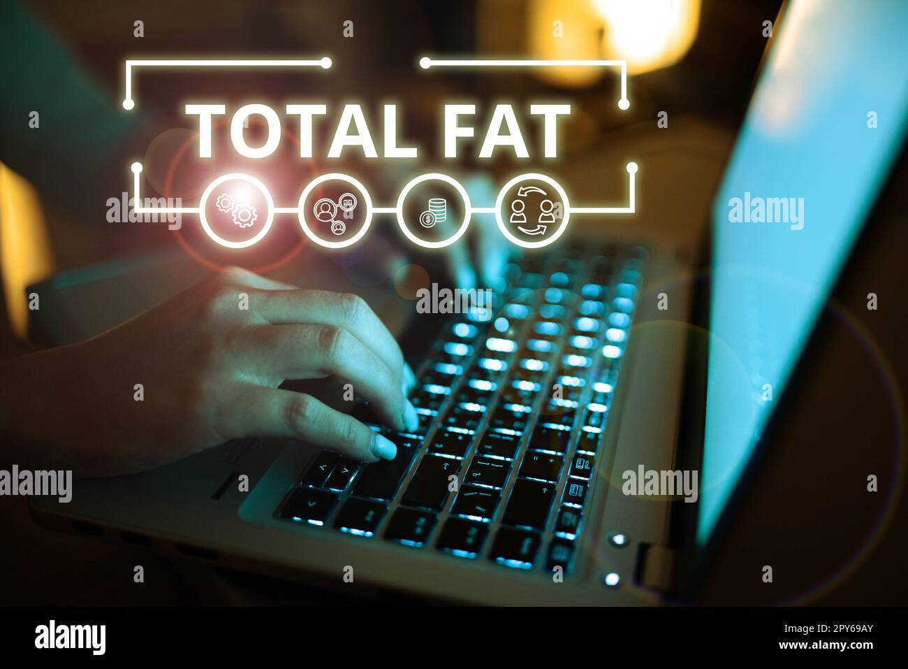 Conceptual display Total Fat. Word Written on combined value of the ...