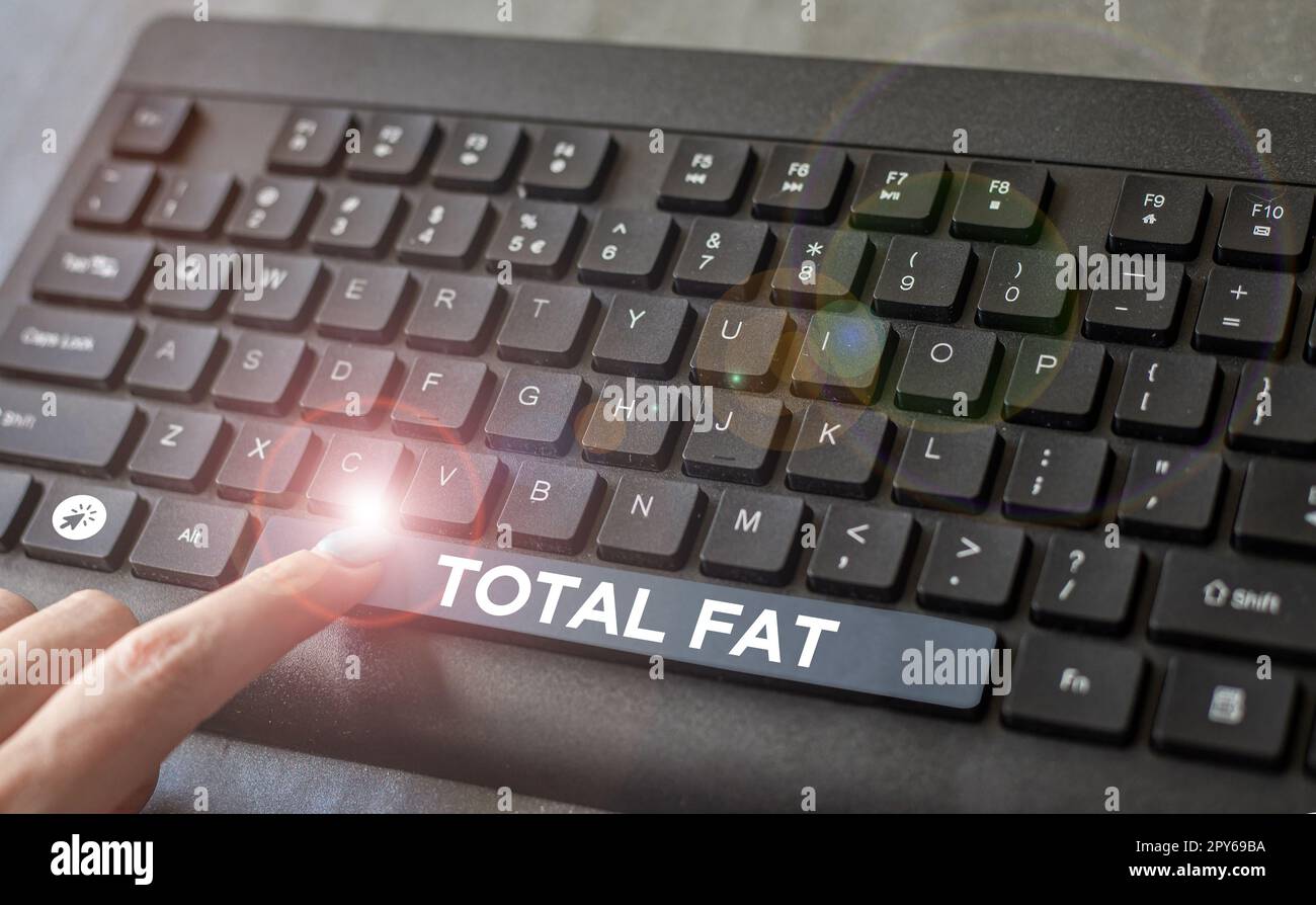 Handwriting text Total Fat. Internet Concept combined value of the ...