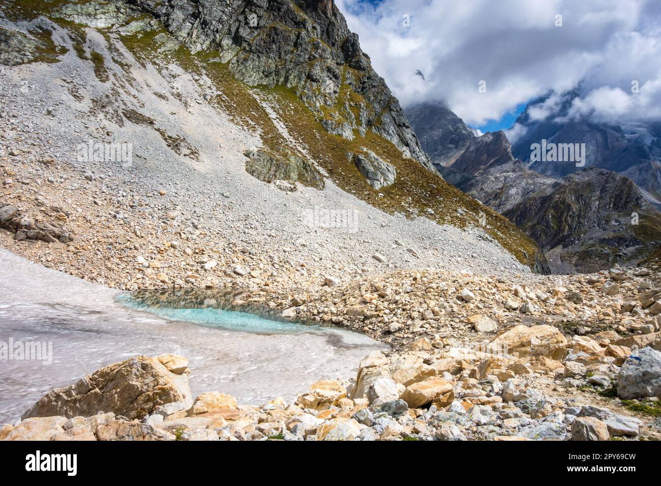 Alpine glaciers and mountains landscape in French alps Stock Photo - Alamy