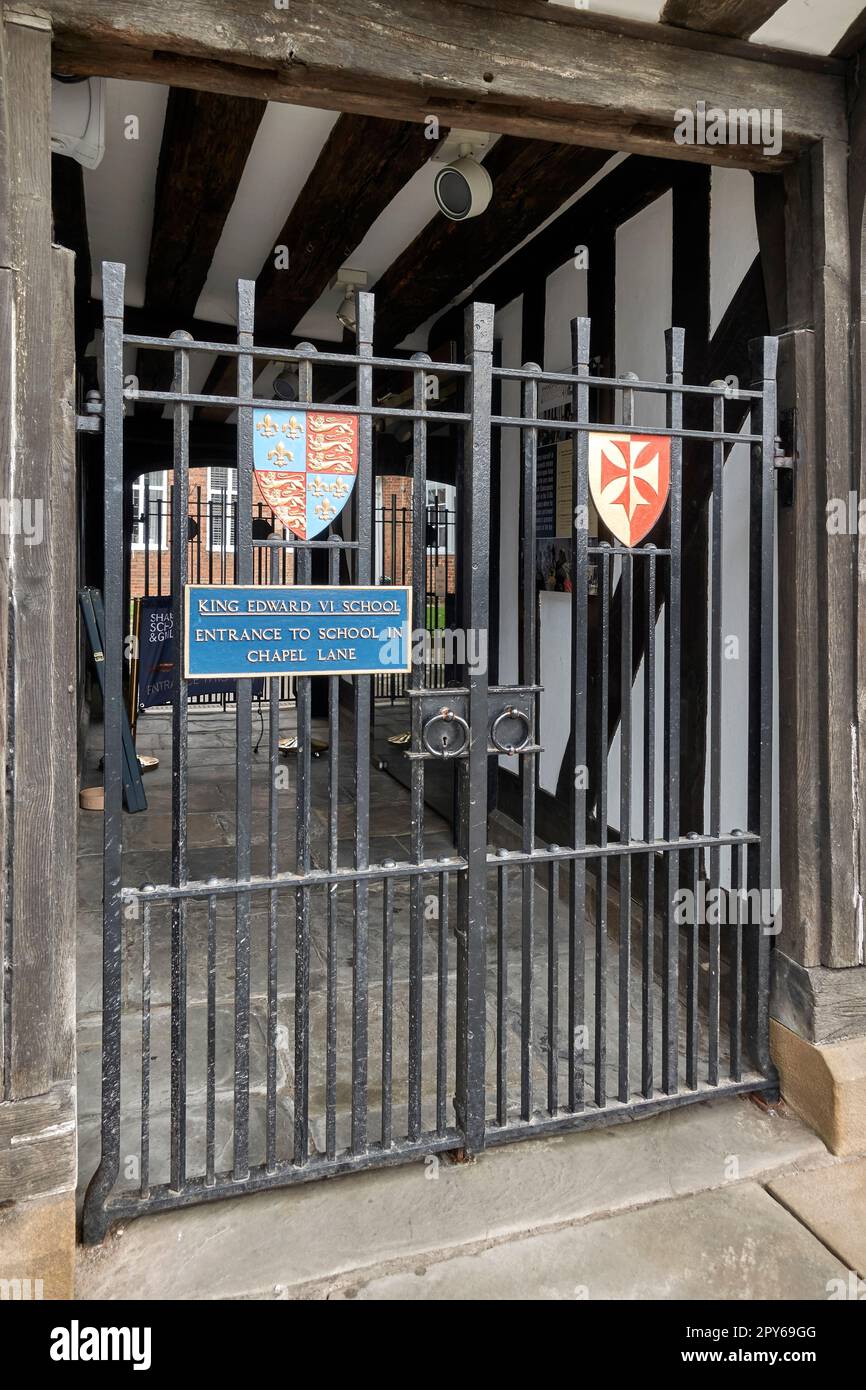 Entrance to the Guild Chapel museum and King Edward V1 grammar school ...
