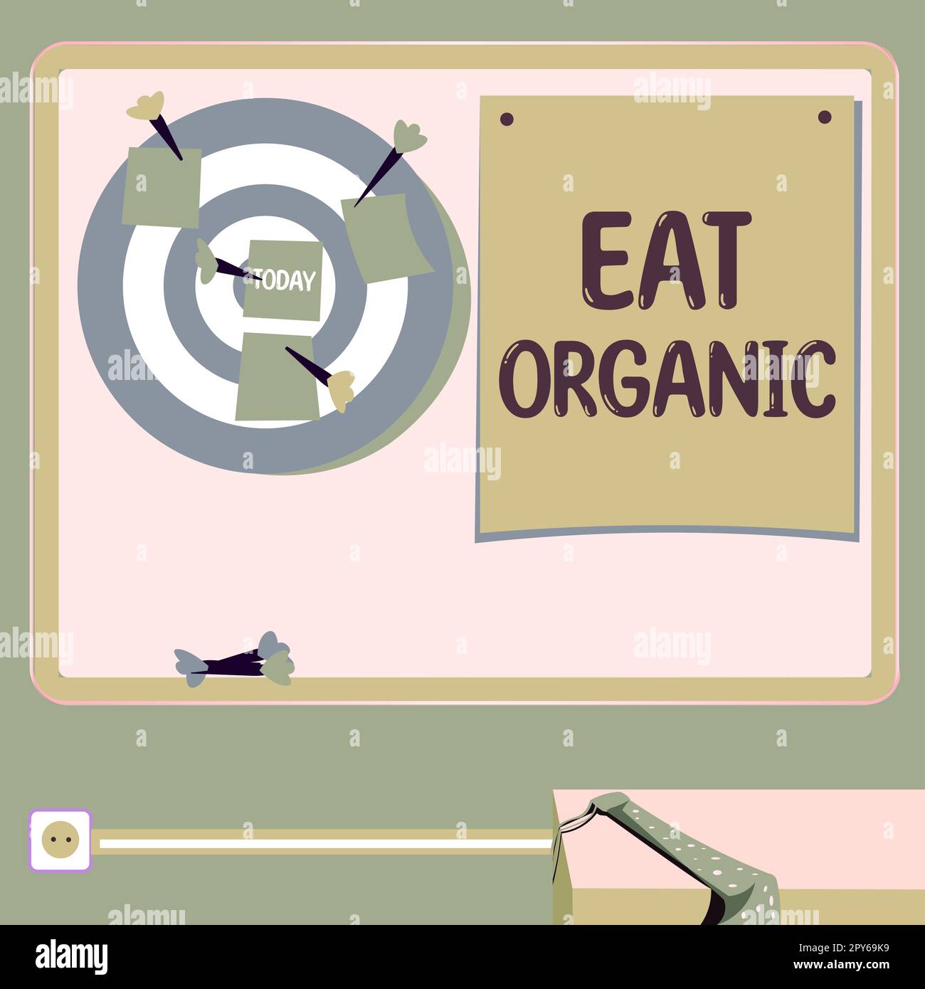 Hand writing sign Eat Organic. Business overview Reduction of eating ...