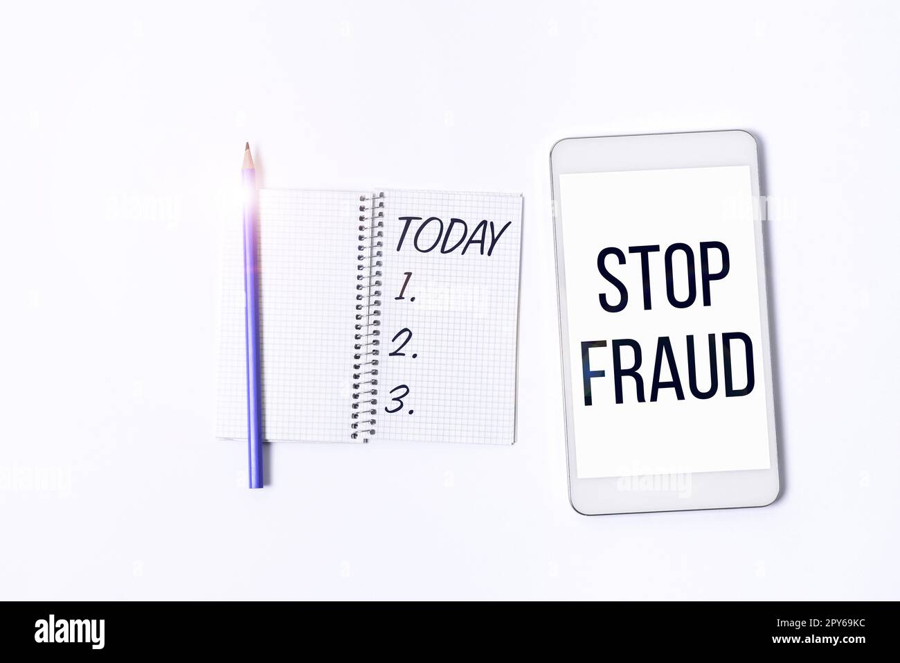 Hand writing sign Stop Fraud. Concept meaning campaign advices people ...