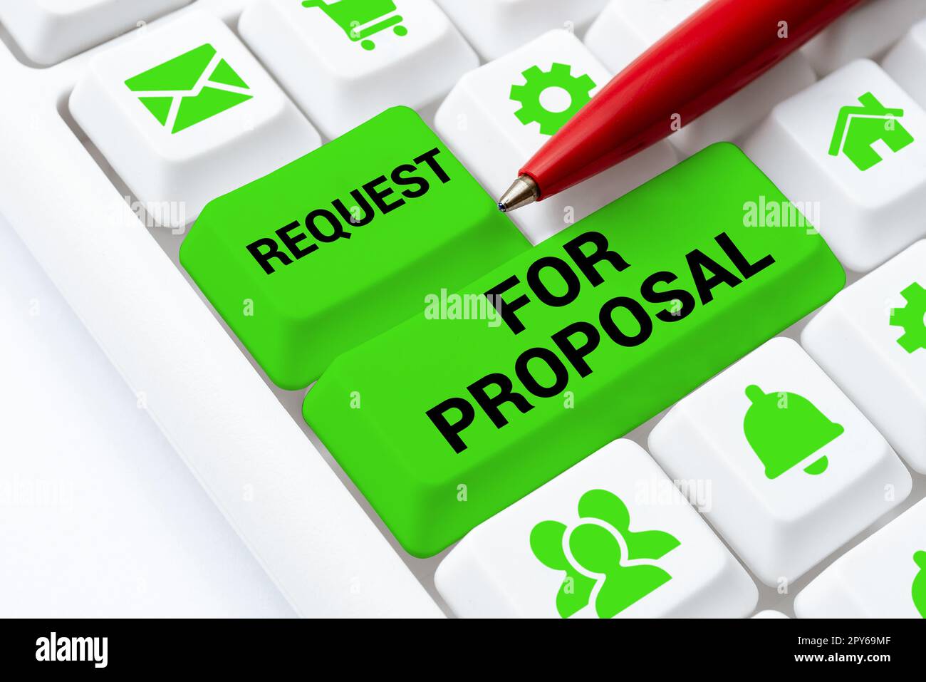 Hand writing sign Request For Proposal. Word Written on document ...