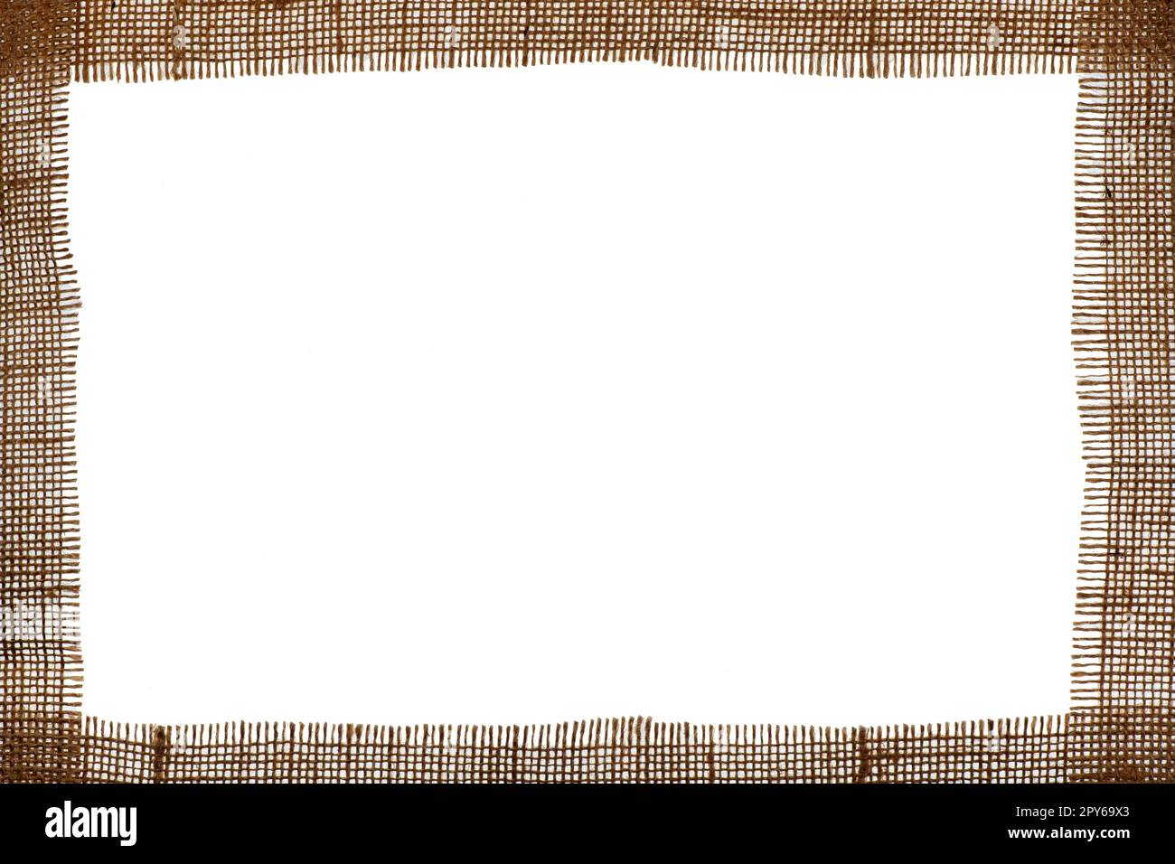 Frame of burlap on white irregular Ground Stock Photo - Alamy