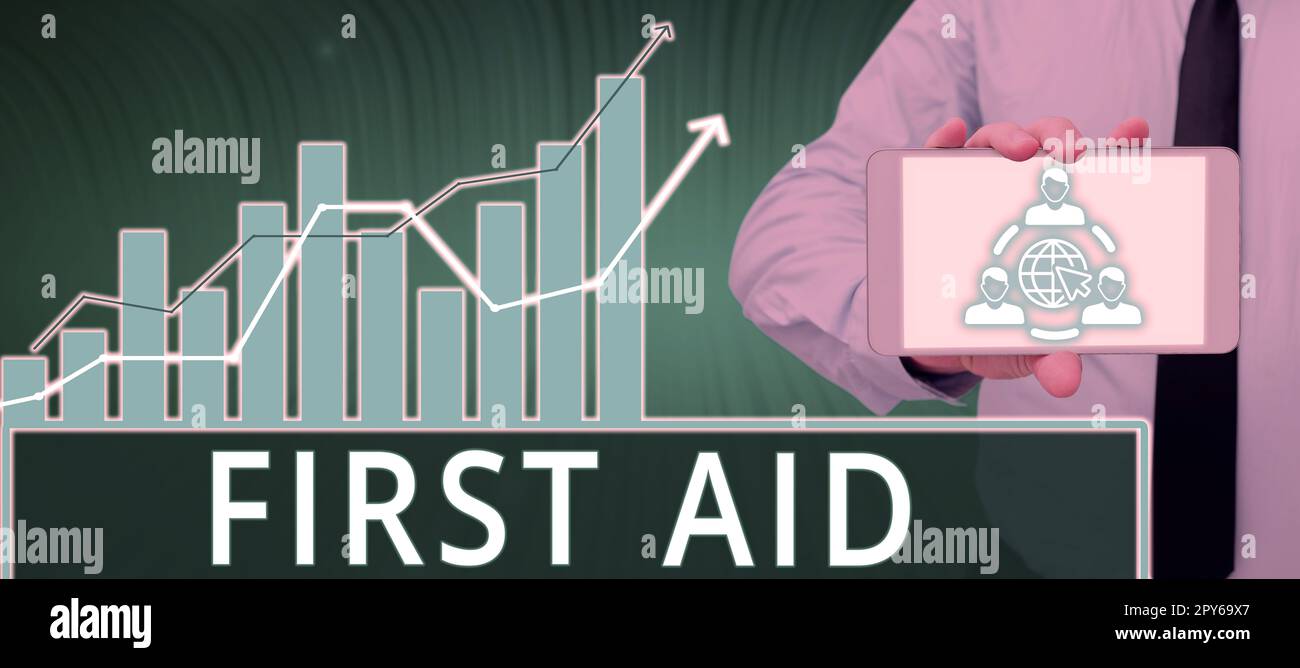 Conceptual display First Aid. Internet Concept Practise of healing ...
