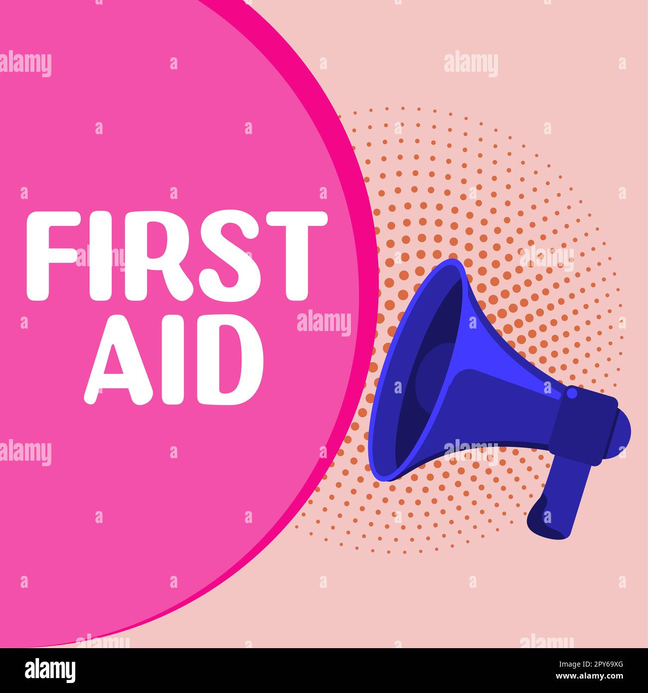 Hand writing sign First Aid. Conceptual photo Practise of healing small ...