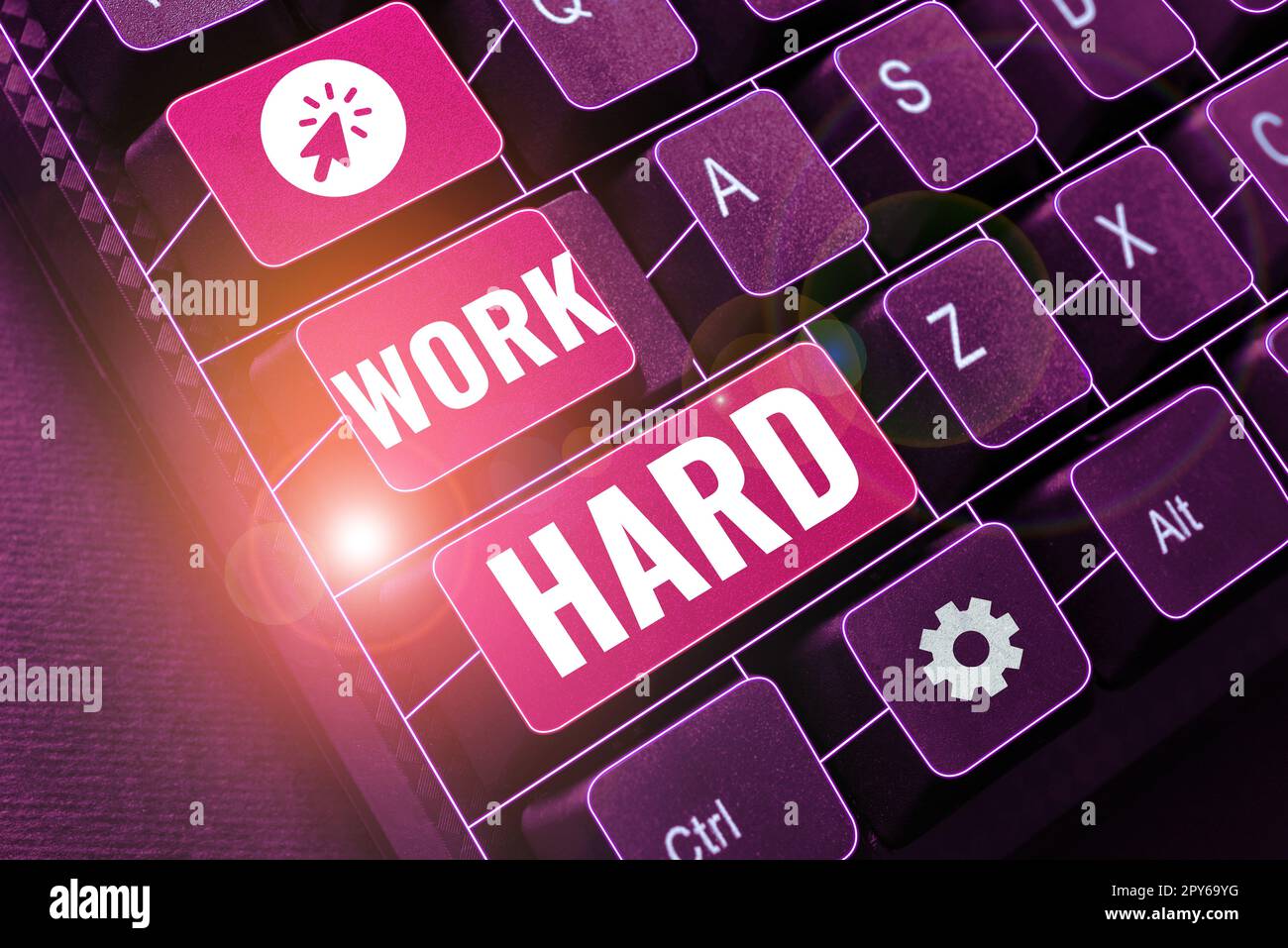 Text showing inspiration Work Hard. Business showcase Laboring that ...