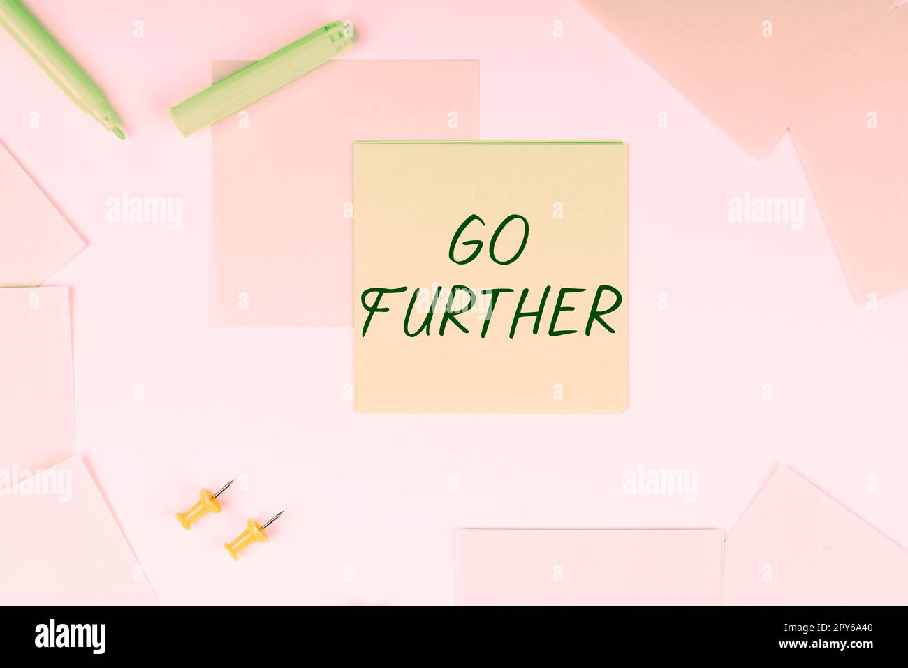 Text sign showing Go Further. Business overview To move to a greater ...