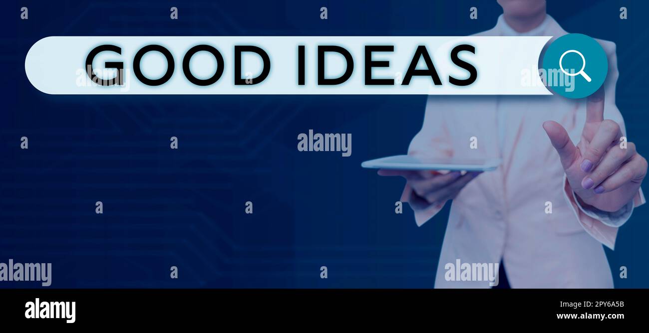 Conceptual caption Good Ideas. Business showcase nice formulated ...