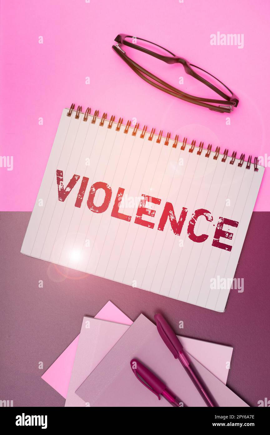 Writing displaying text Violence. Conceptual photo the use of physical ...