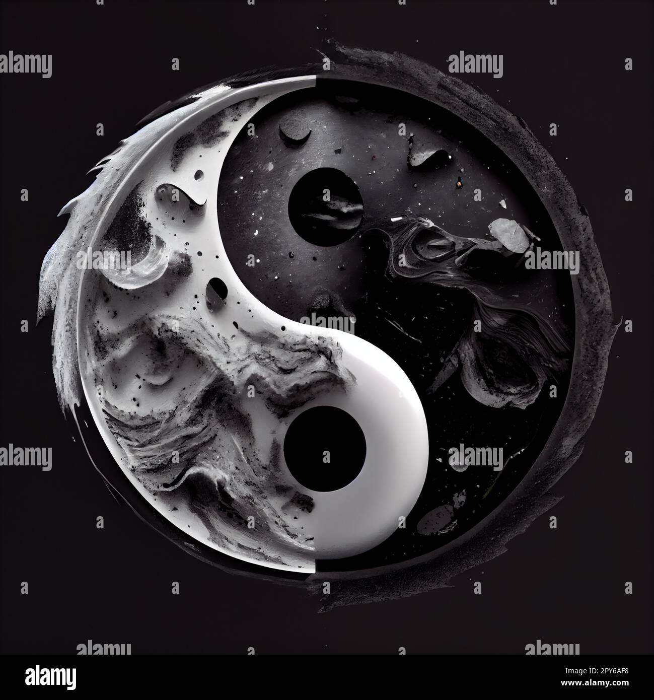Abstract yin yang symbol 3D illustration digital design Stock Photo - Alamy Abstract yin yang symbol 3D illustration digital design Stock Photo - Alamy