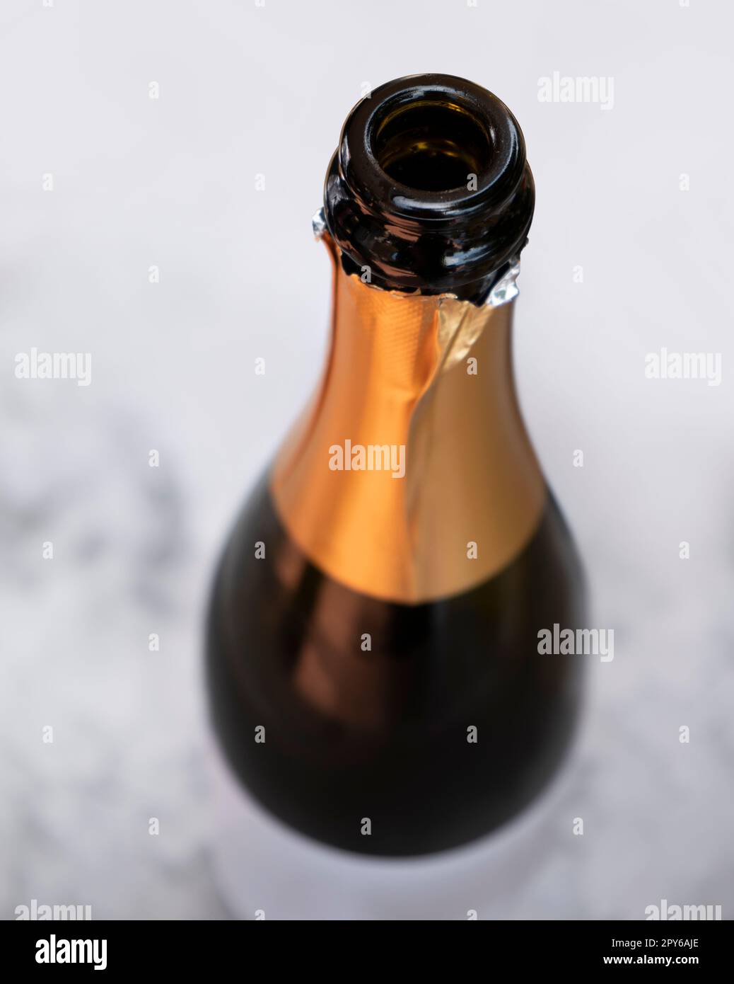 Open champagne bottle Stock Photo - Alamy