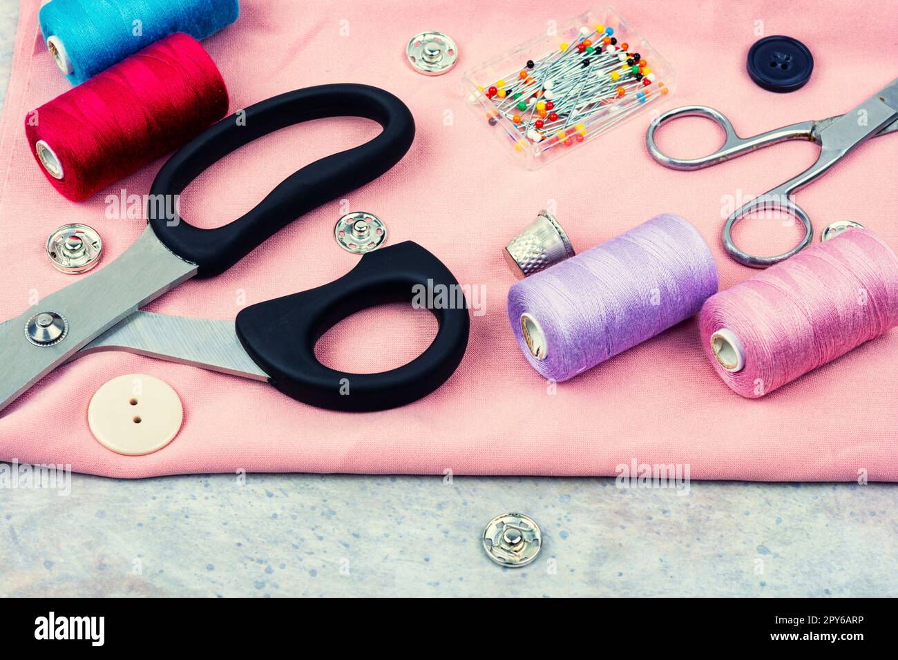 Sewing items seamstress tools hi-res stock photography and images - Alamy