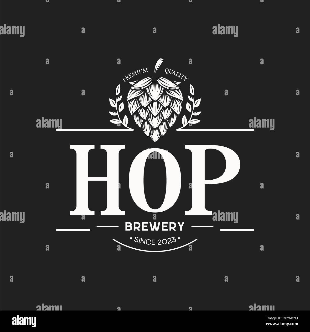 Vector Typography Design with Green Hand Drawn Cartoon Hop and Leaves ...