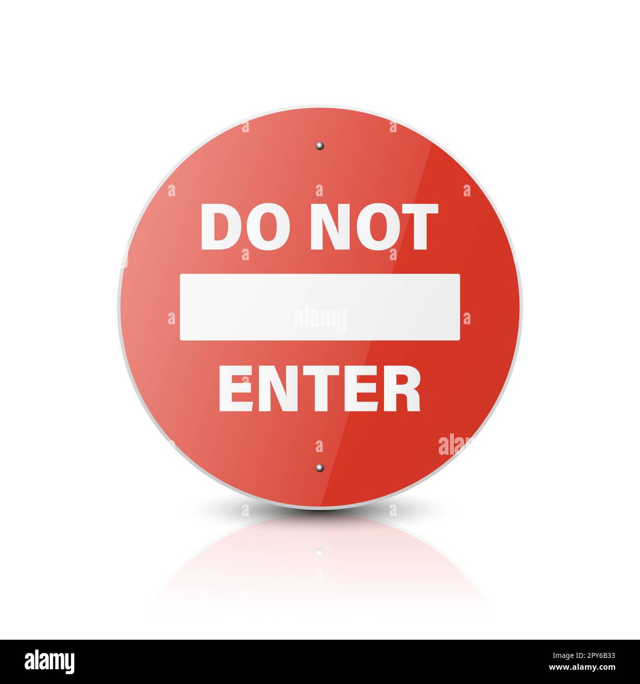 Vector White and Red Round Glossy Prohibition Stop Sign - Warning ...