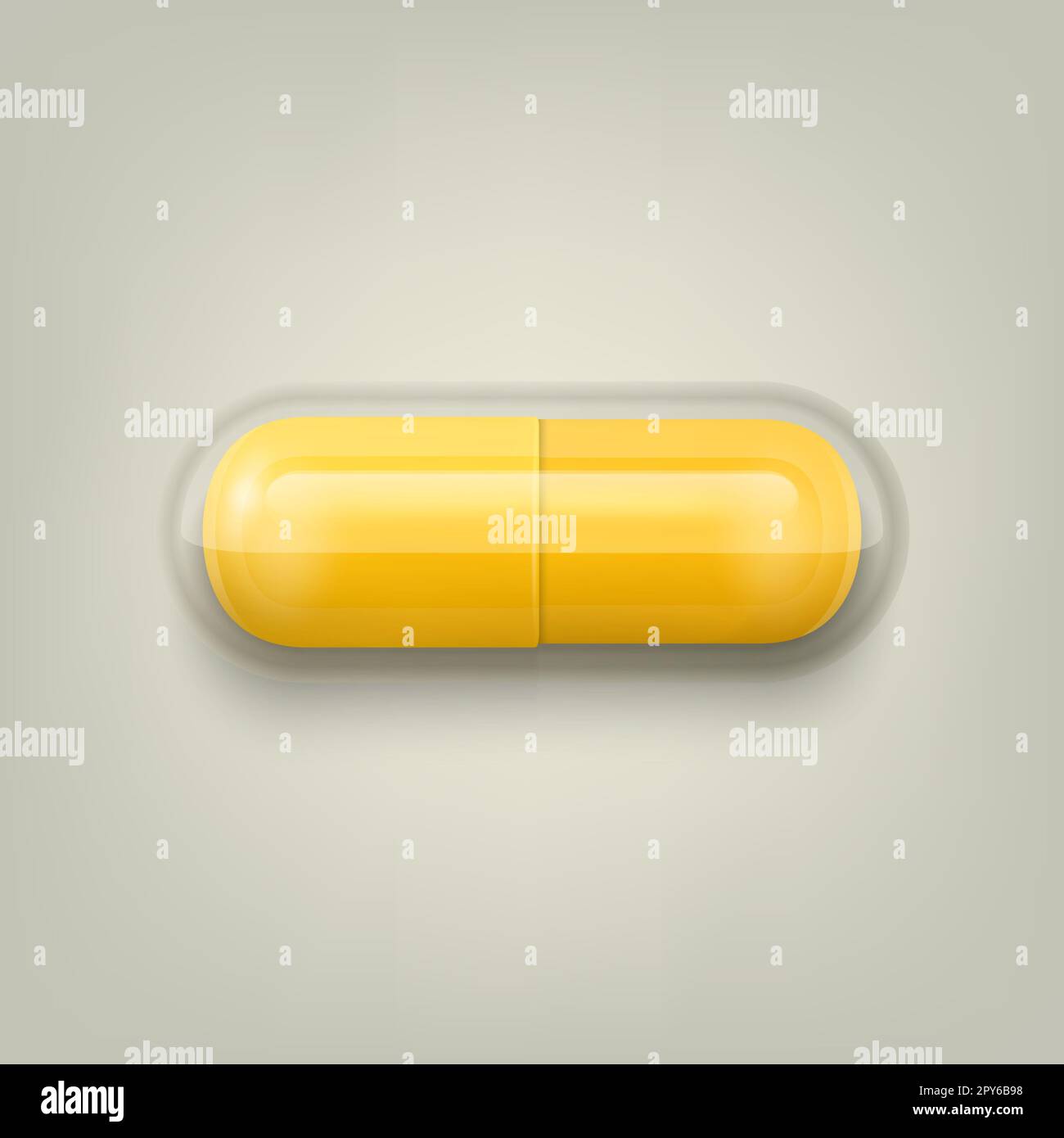 Vector 3d Realistic Yellow and White Pharmaceutical Medical Pill ...
