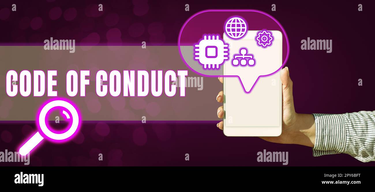 Conceptual caption Code Of Conduct. Conceptual photo Ethics rules moral ... Conceptual caption Code Of Conduct. Conceptual photo Ethics rules moral ...