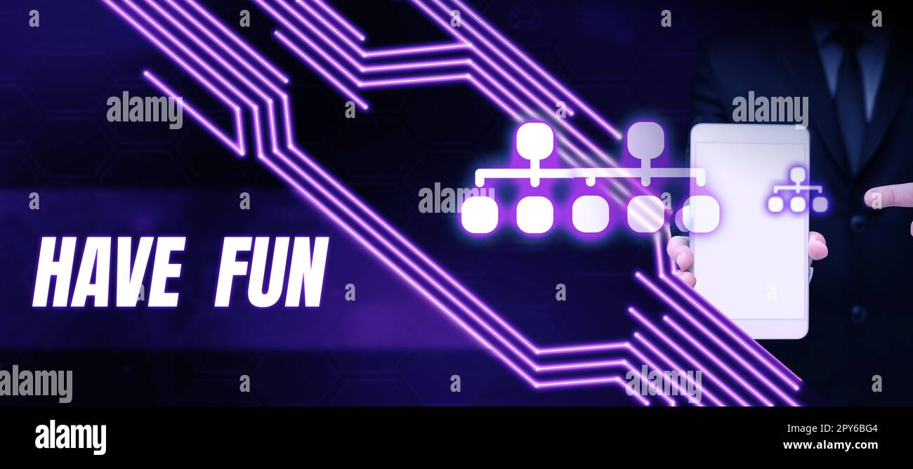 Conceptual caption Have Fun. Internet Concept wish somebody good and ...