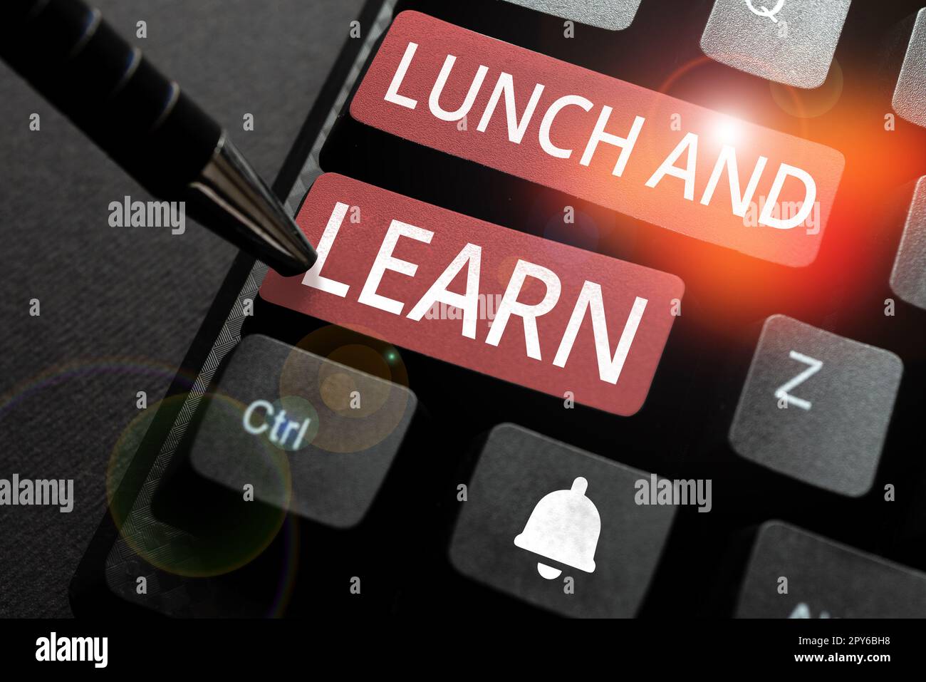 Text sign showing Lunch And Learn. Conceptual photo Have meal and study ...