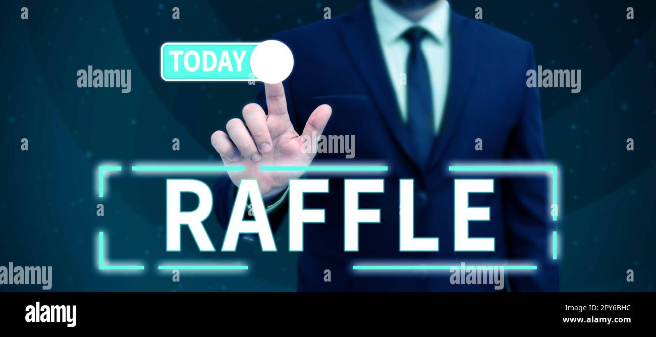 Conceptual caption Raffle. Concept meaning means of raising money by ... Conceptual caption Raffle. Concept meaning means of raising money by ...