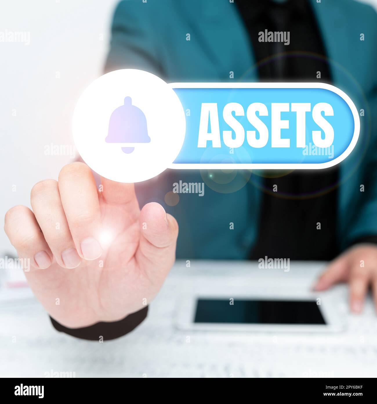 Conceptual caption Assets. Business concept item of property owned by ...