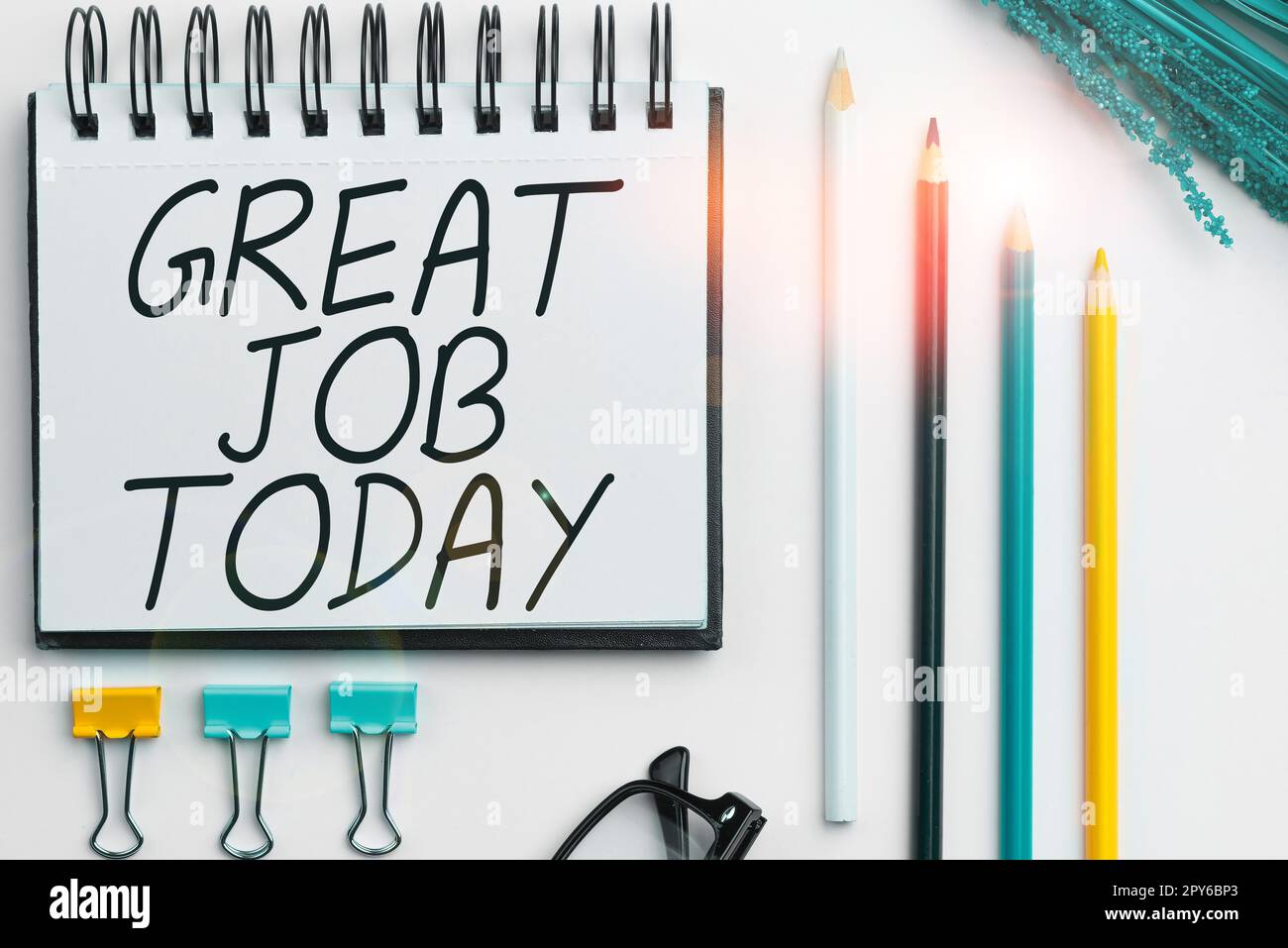 Hand writing sign Great Job Today. Conceptual photo used praising ...