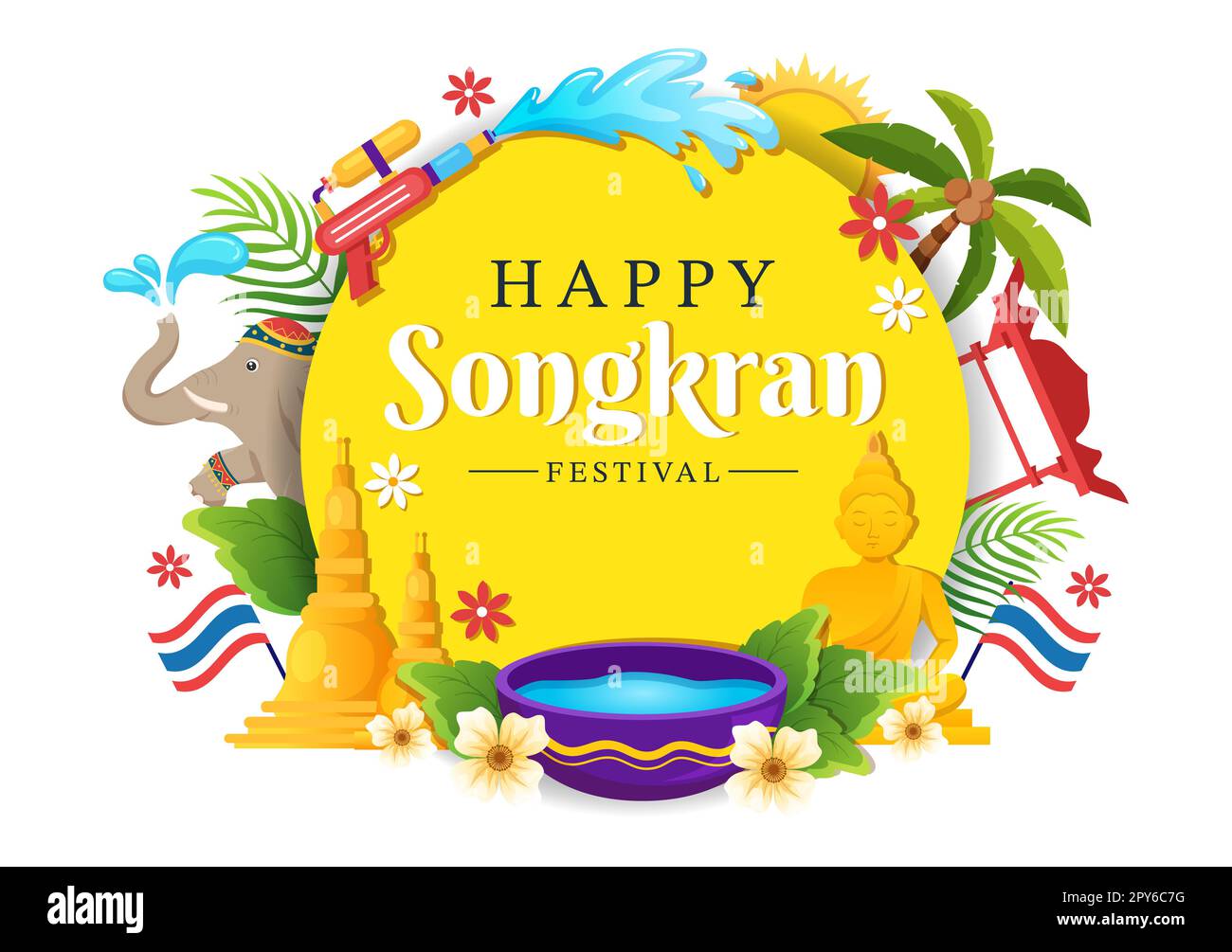 Songkran festival in thailand water Cut Out Stock Images & Pictures - Alamy