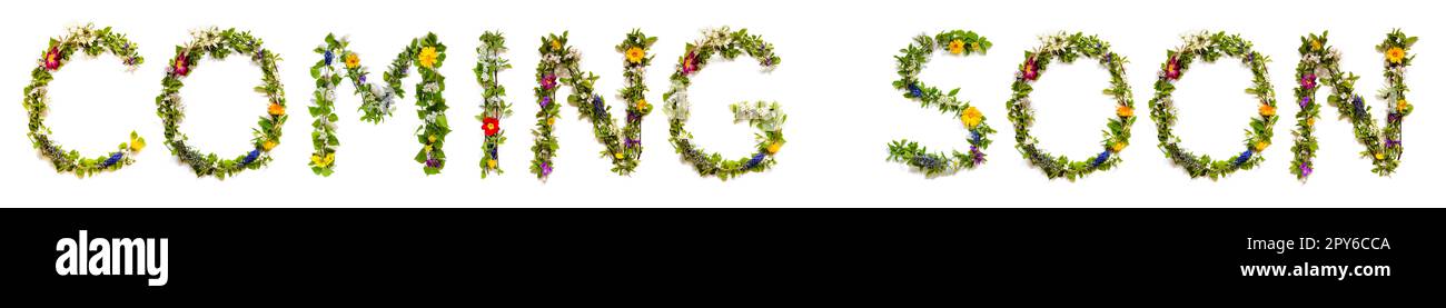 Blooming Flower Letters Building English Word Coming Soon Stock Photo ...