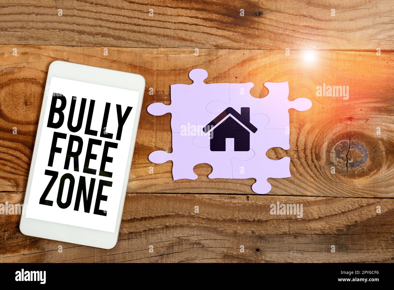 Conceptual caption Bully Free Zone. Business idea Be respectful to ...