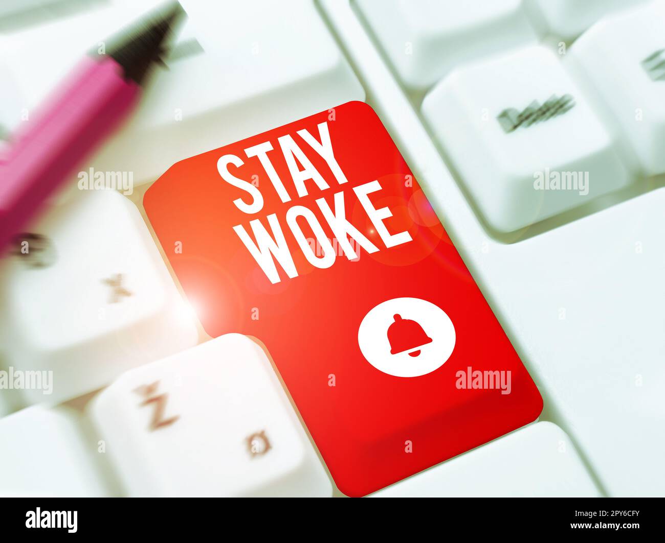 Sign displaying Stay Woke. Concept meaning being aware of your ...