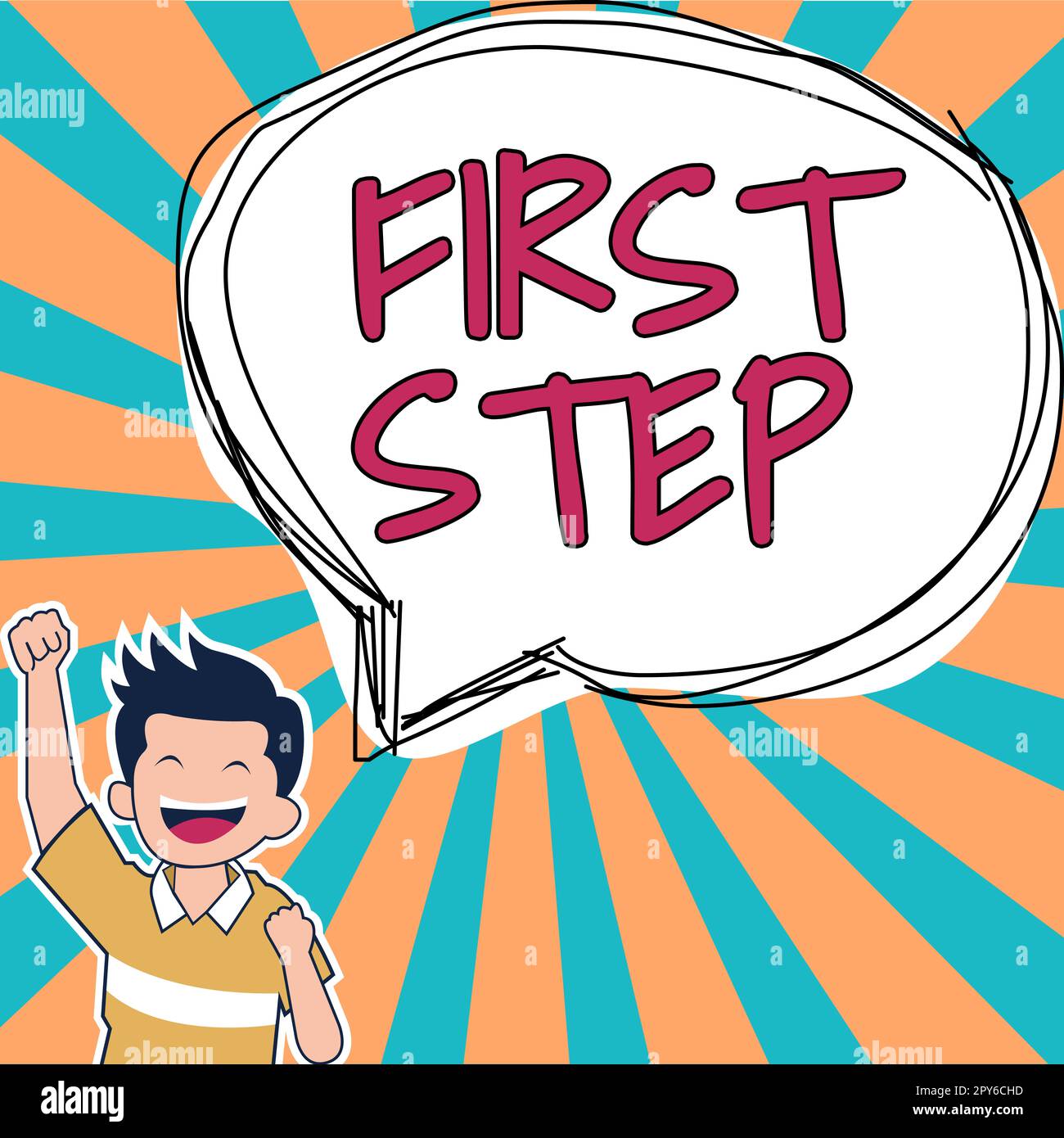 Hand writing sign First Step. Conceptual photo Pertaining to the start ...