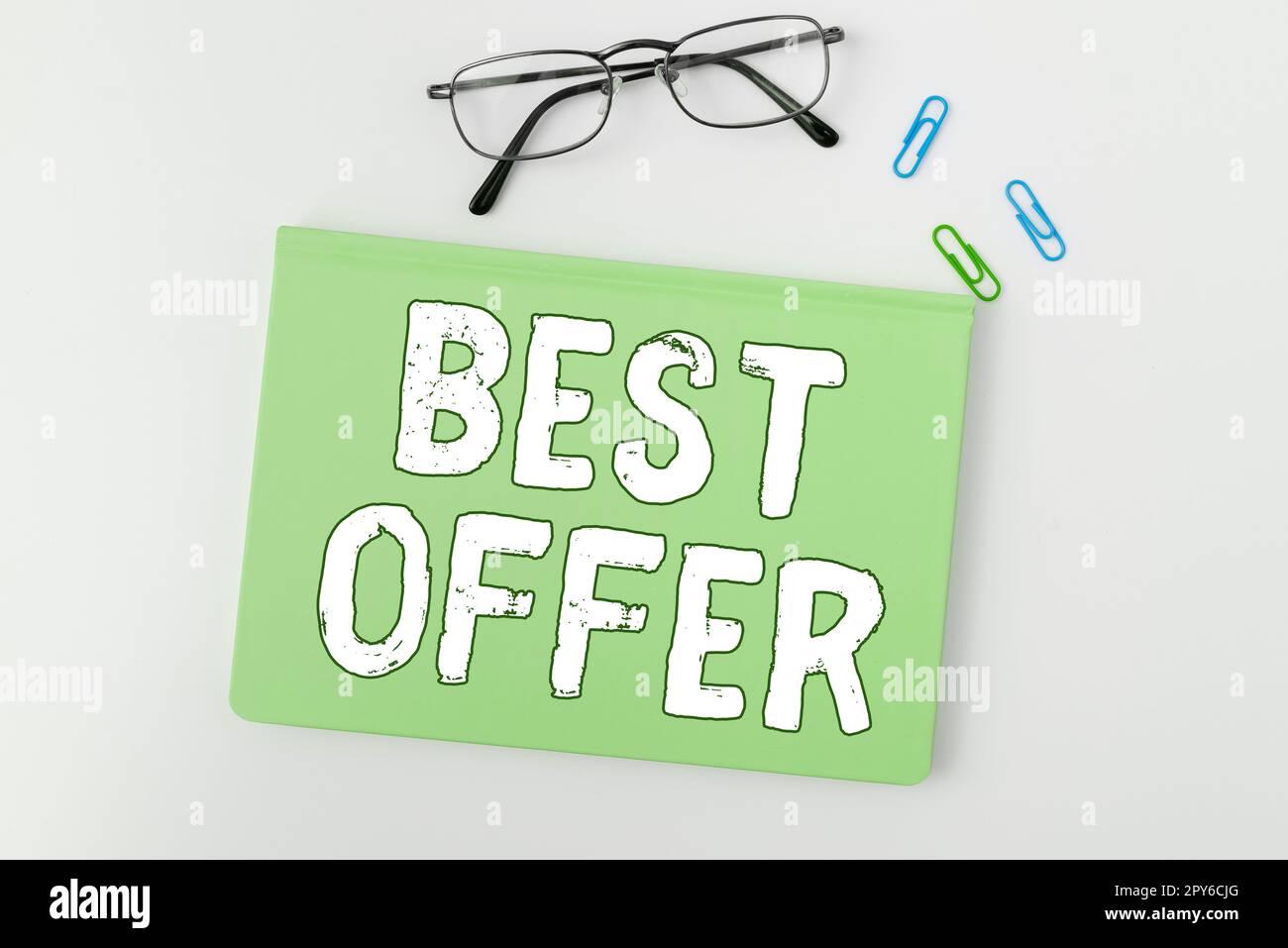 Sign displaying Best Offer. Business concept To convince someone by ...